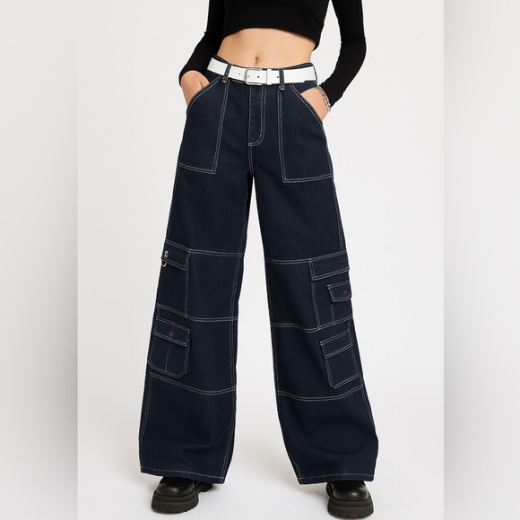 Vintage | Jeans | Vintage Snake Eye Y2k Wide Leg Rave Goth Jeans Jnco ...